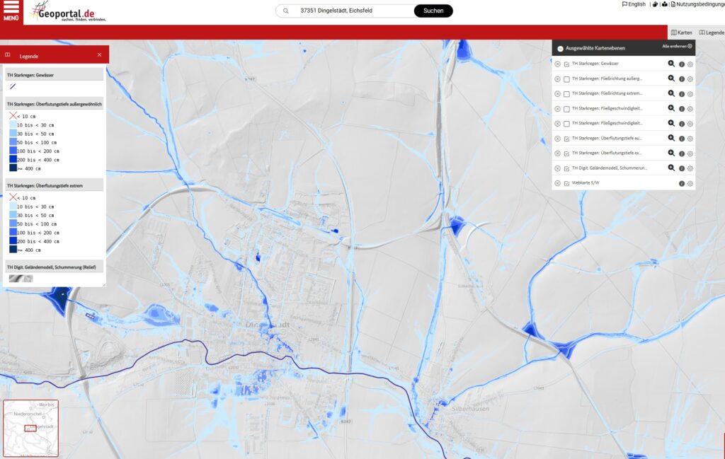 Hinweiskarte für Starkregengefahren und Leitfaden Starkregenvorsorge für Thüringen ...